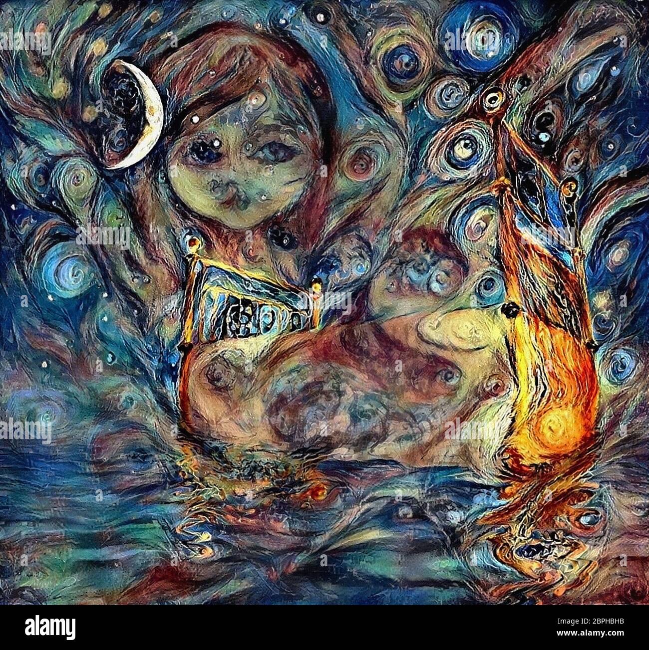 Abstract painting. Little girl's dream Stock Photo - Alamy