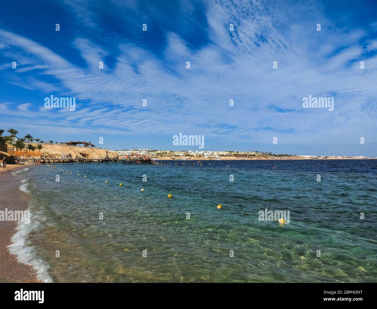 Red sea beach with clean water at in Egypt, Sharm el-Sheikh at sunny ...