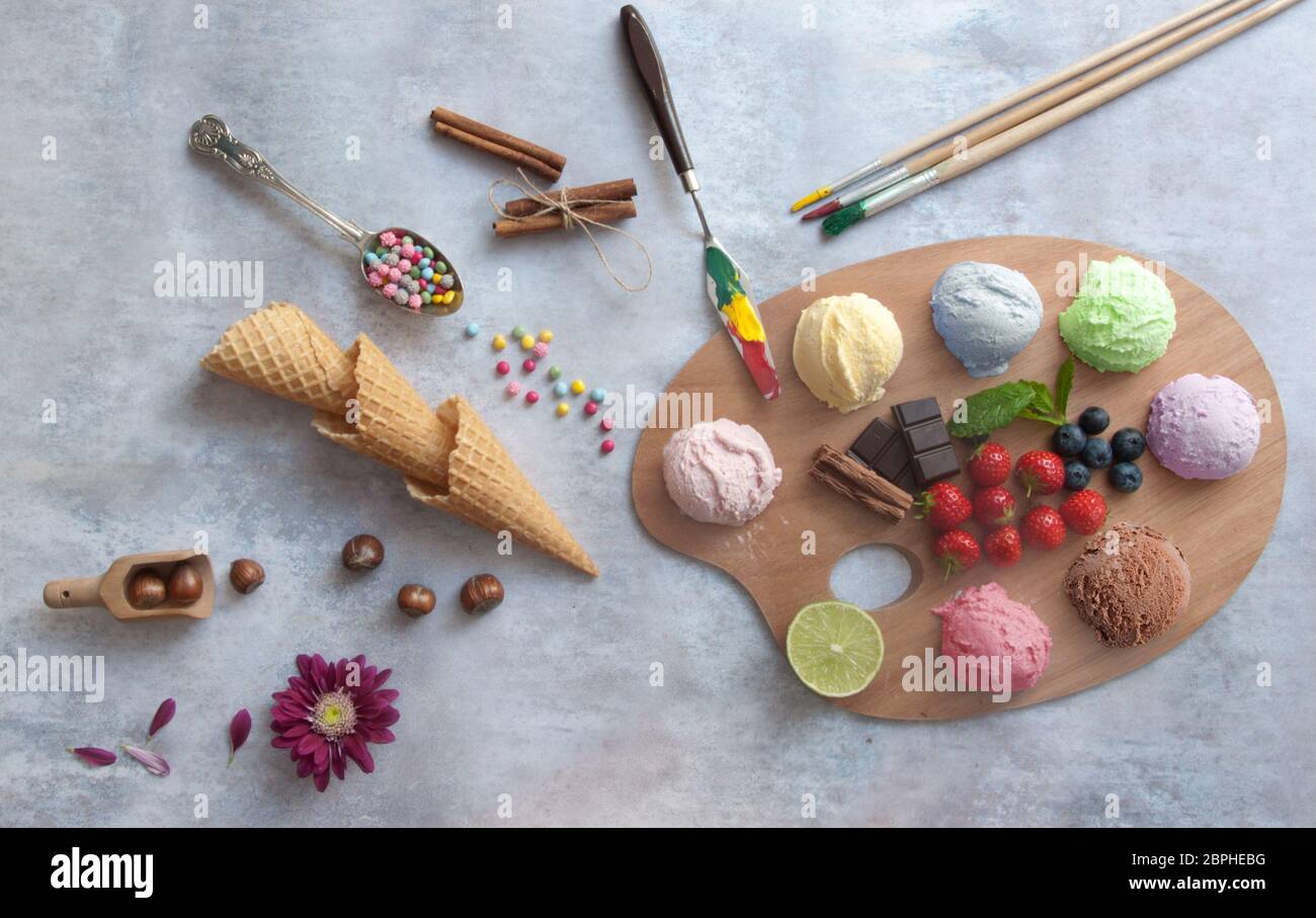 Ice cream palette hi-res stock photography and images - Alamy