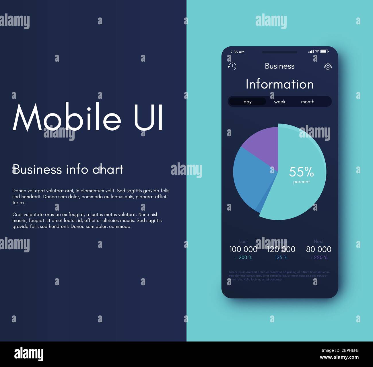 Mobile application infographic interface. Ui design, vector ...