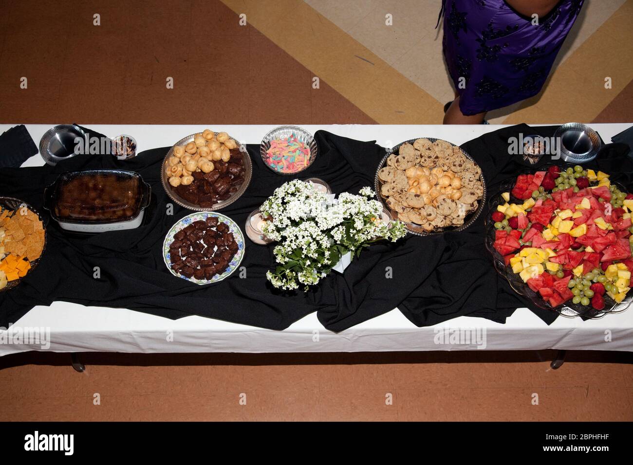 Table spread with food Stock Photo - Alamy