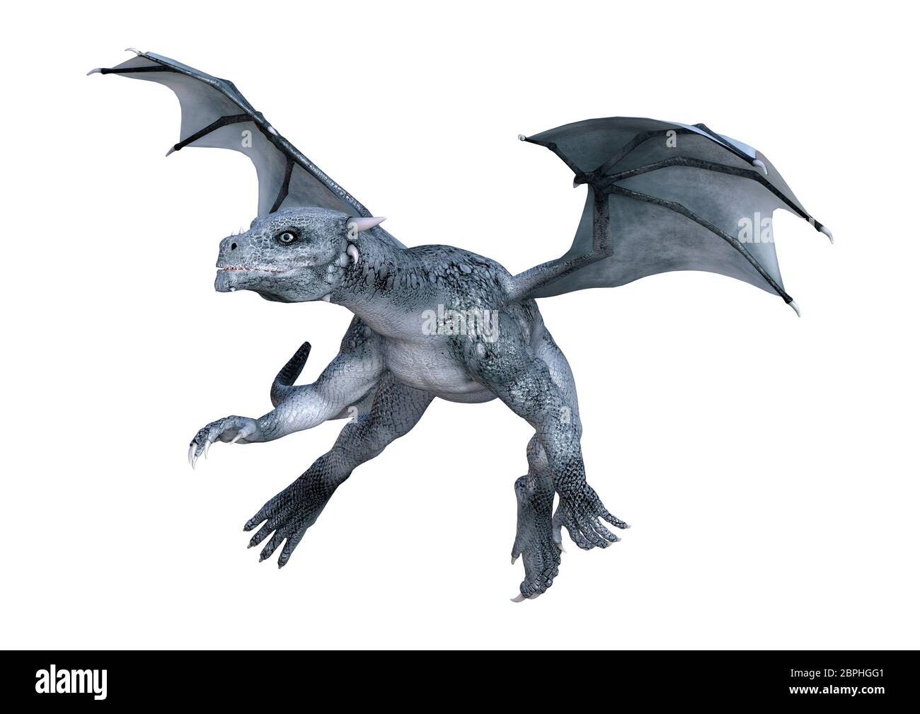 3D rendering of a fantasy whelp dragon isolated on white background ...