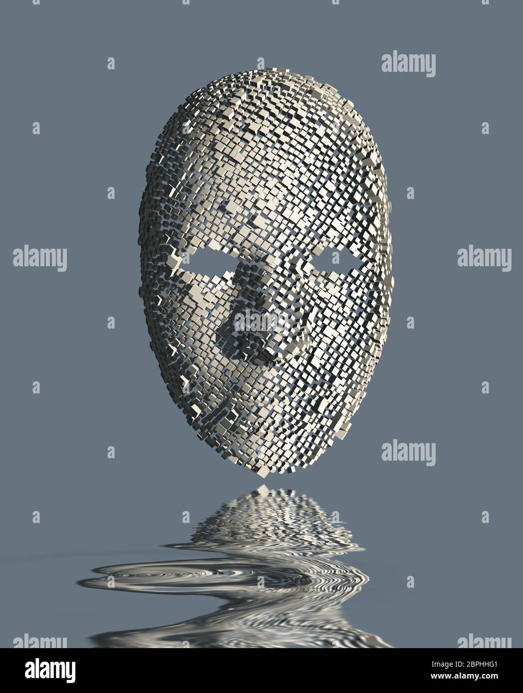 Surreal Mask and Water Reflection Stock Photo - Alamy