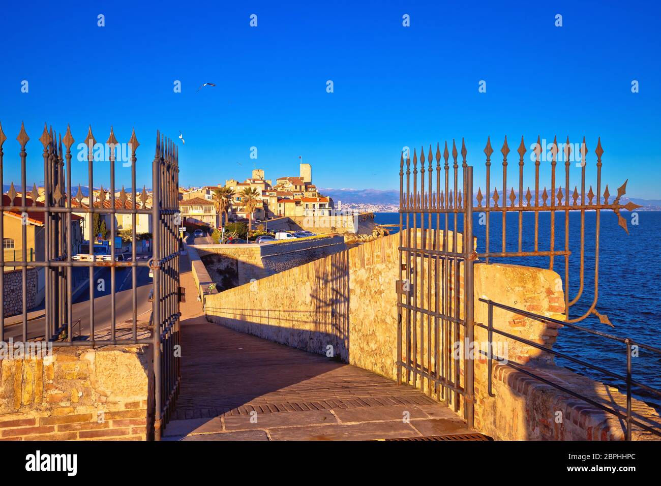 Antibes historic old town seafront and landmarks view, famous ...