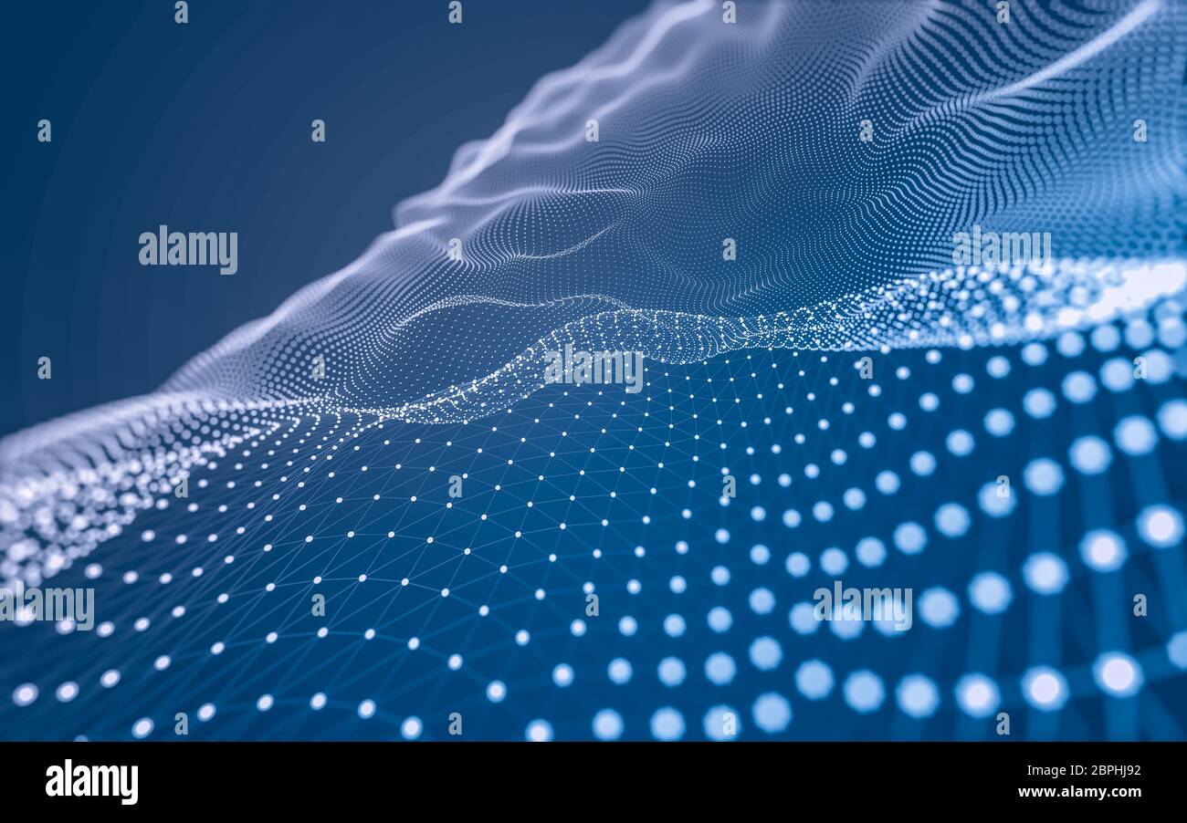 Abstract polygonal space low poly dark background with connecting dots and lines. Connection ...