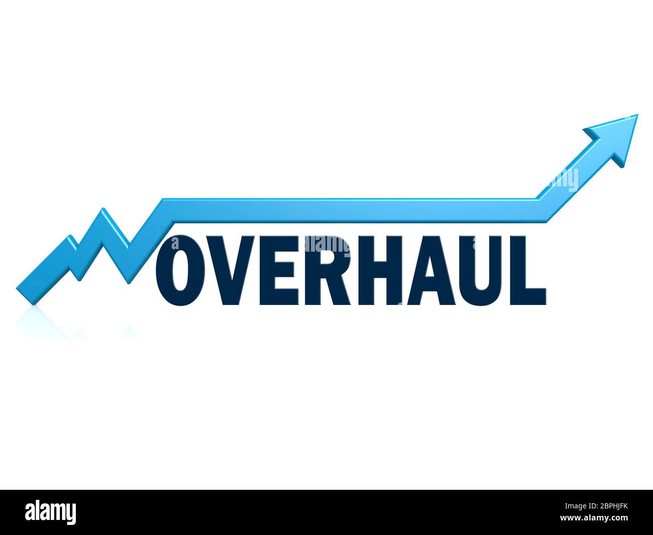 Overhaul word with blue grow arrow, 3D rendering Stock Photo - Alamy