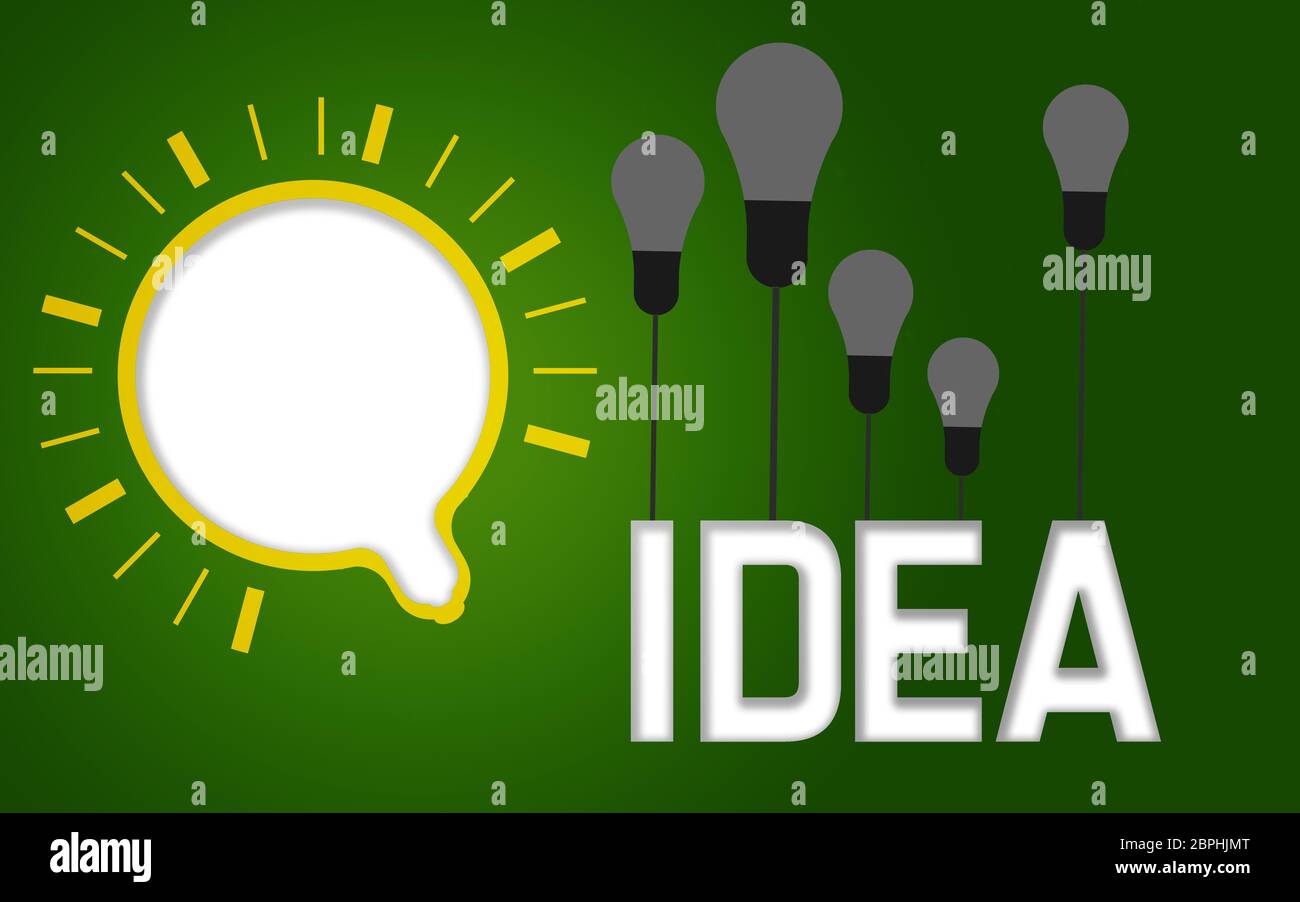 Idea message with light bulb, 3D rendering Stock Photo - Alamy
