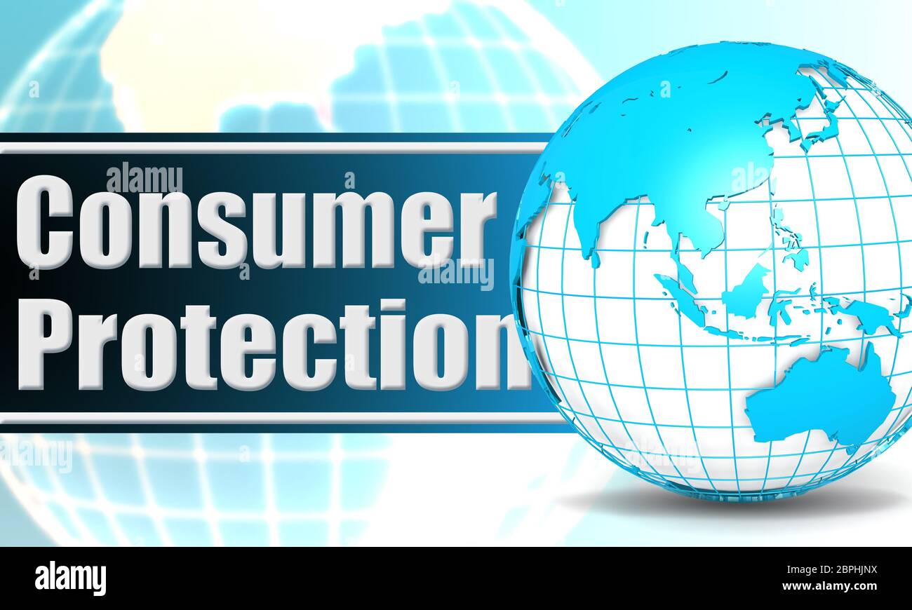 Consumer protection with sphere globe, 3D rendering Stock Photo - Alamy