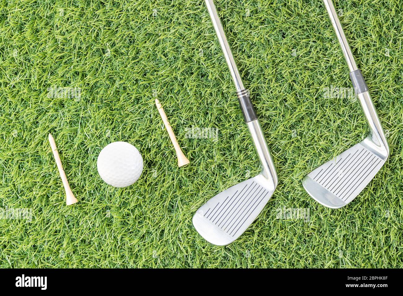 Sport objects related to golf equipment ,Golf club and golf ball on ...