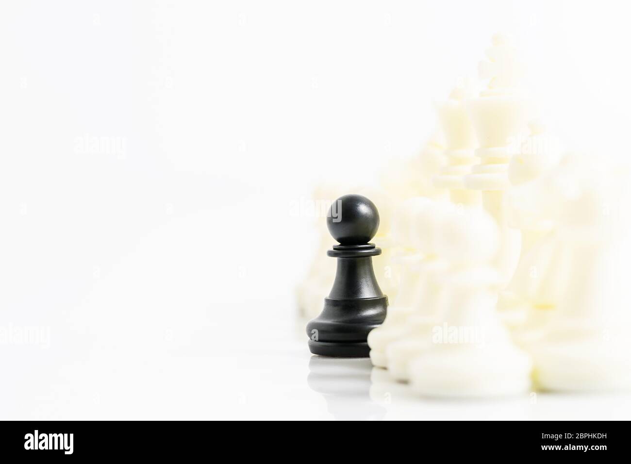 Close up Set of black and white chess pieces on chessboard, Set of ...