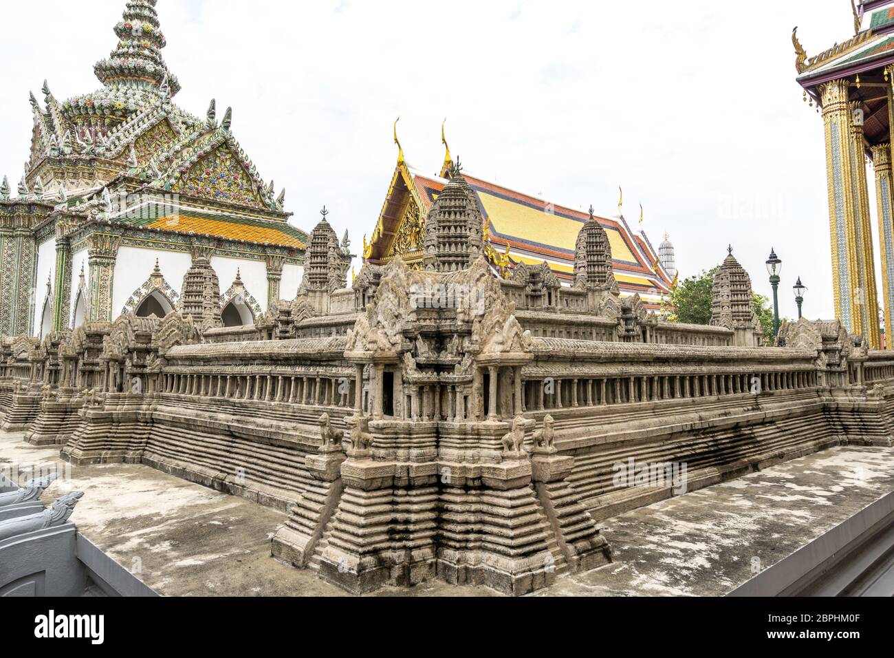 A model of Angkor Wat in the Grand Palace in Bangkok, Thailand Stock ...