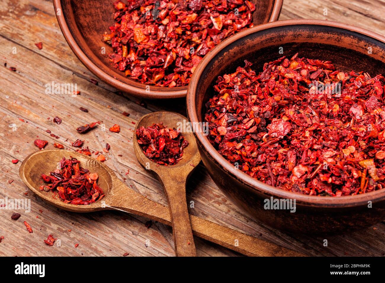 Crushed red cayenne pepper, dried chili flakes.Natural traditional ...