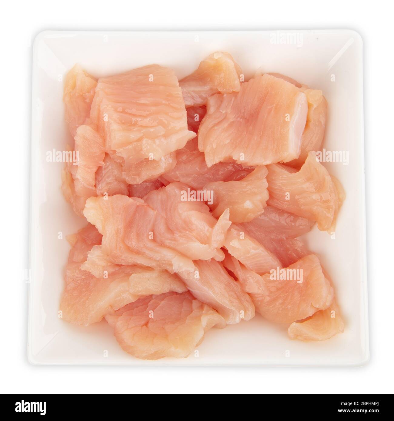 Fresh Poultry Meat in a bowl isolated on white background Stock Photo ...