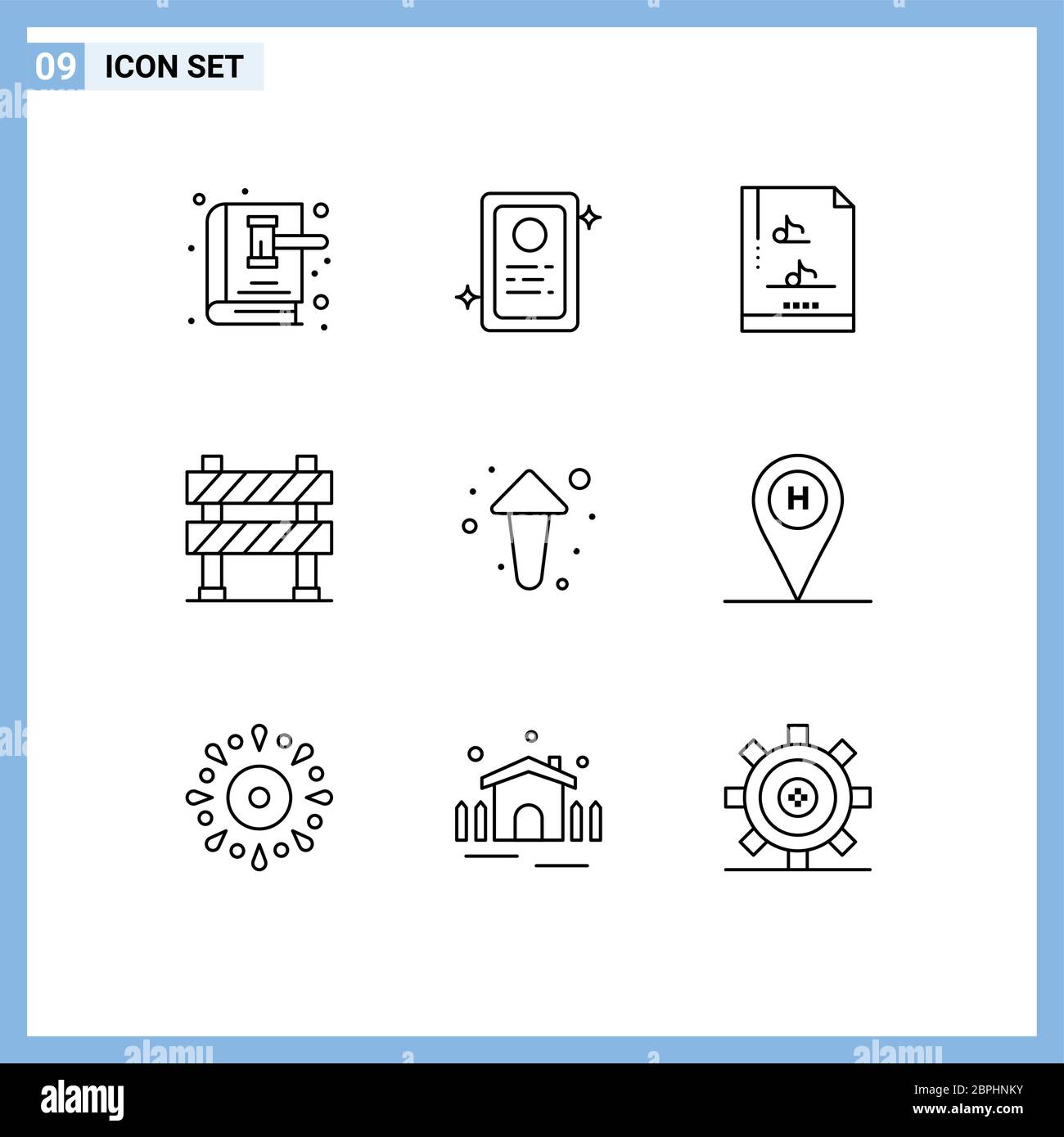 9 Thematic Vector Outlines and Editable Symbols of arrows, under ...