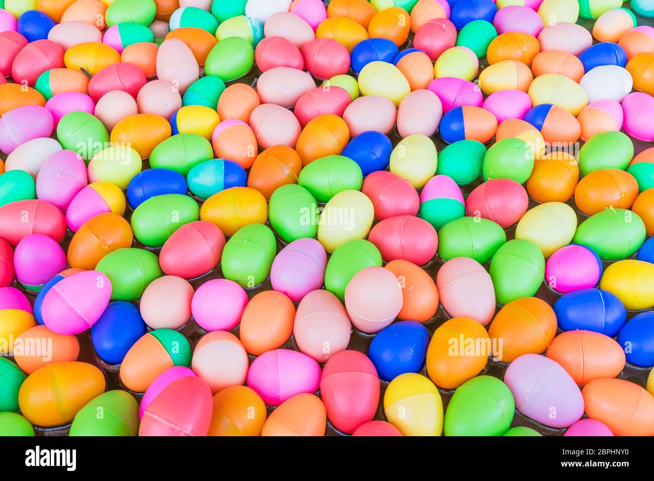 The Colorful easter eggs,Colorful plastic eggs toys floating on the ...