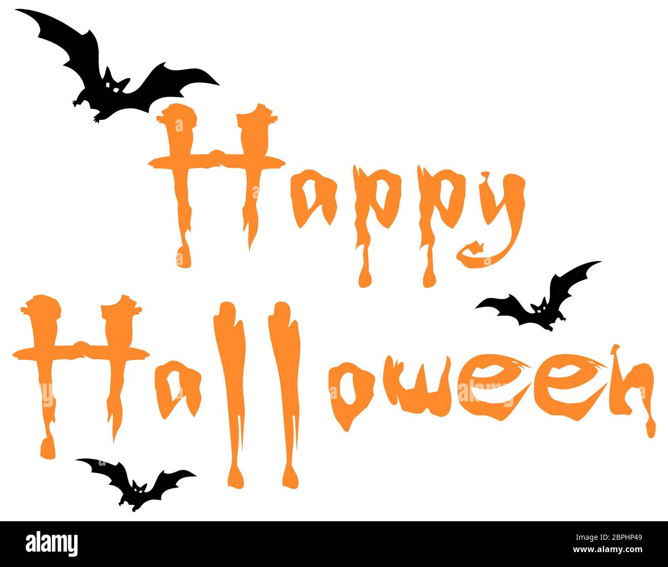 happy halloween horror season party lettering illustration Stock Photo ...