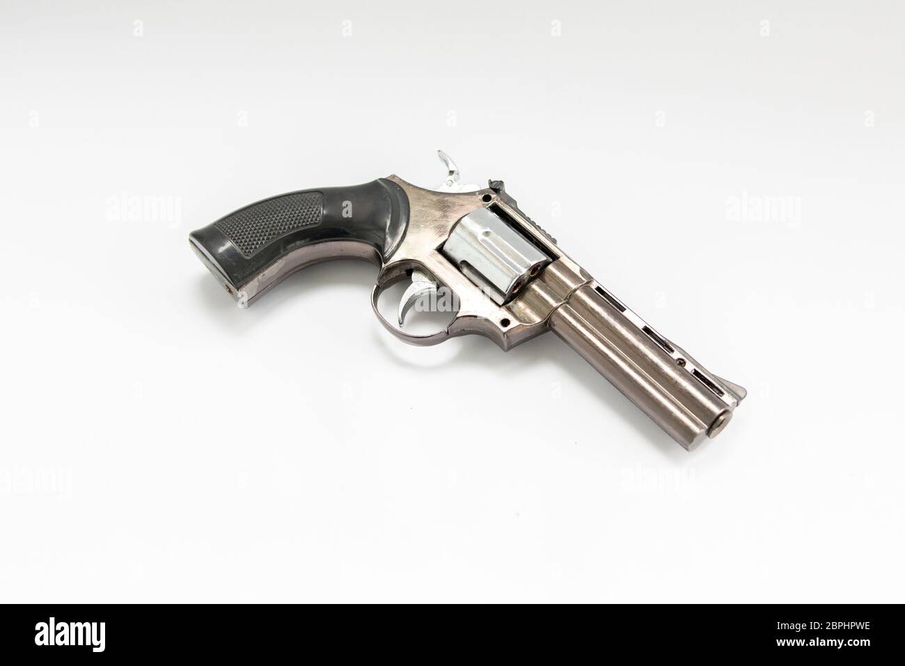 revolver on white background Stock Photo - Alamy