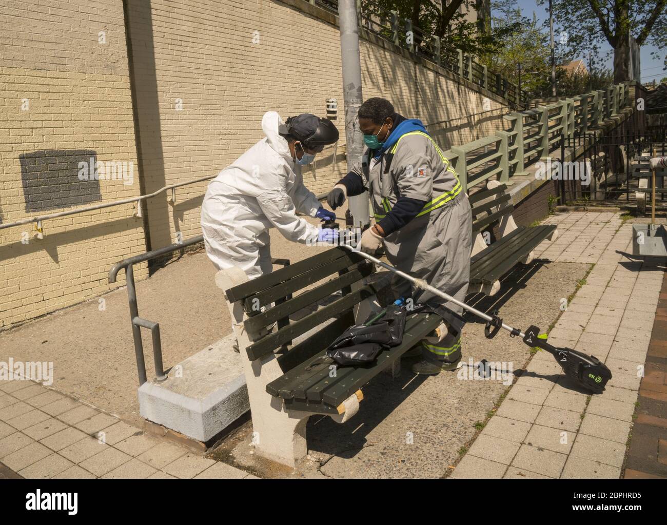 Portrait of a group of essential workers from the Dept. of Parks and ...