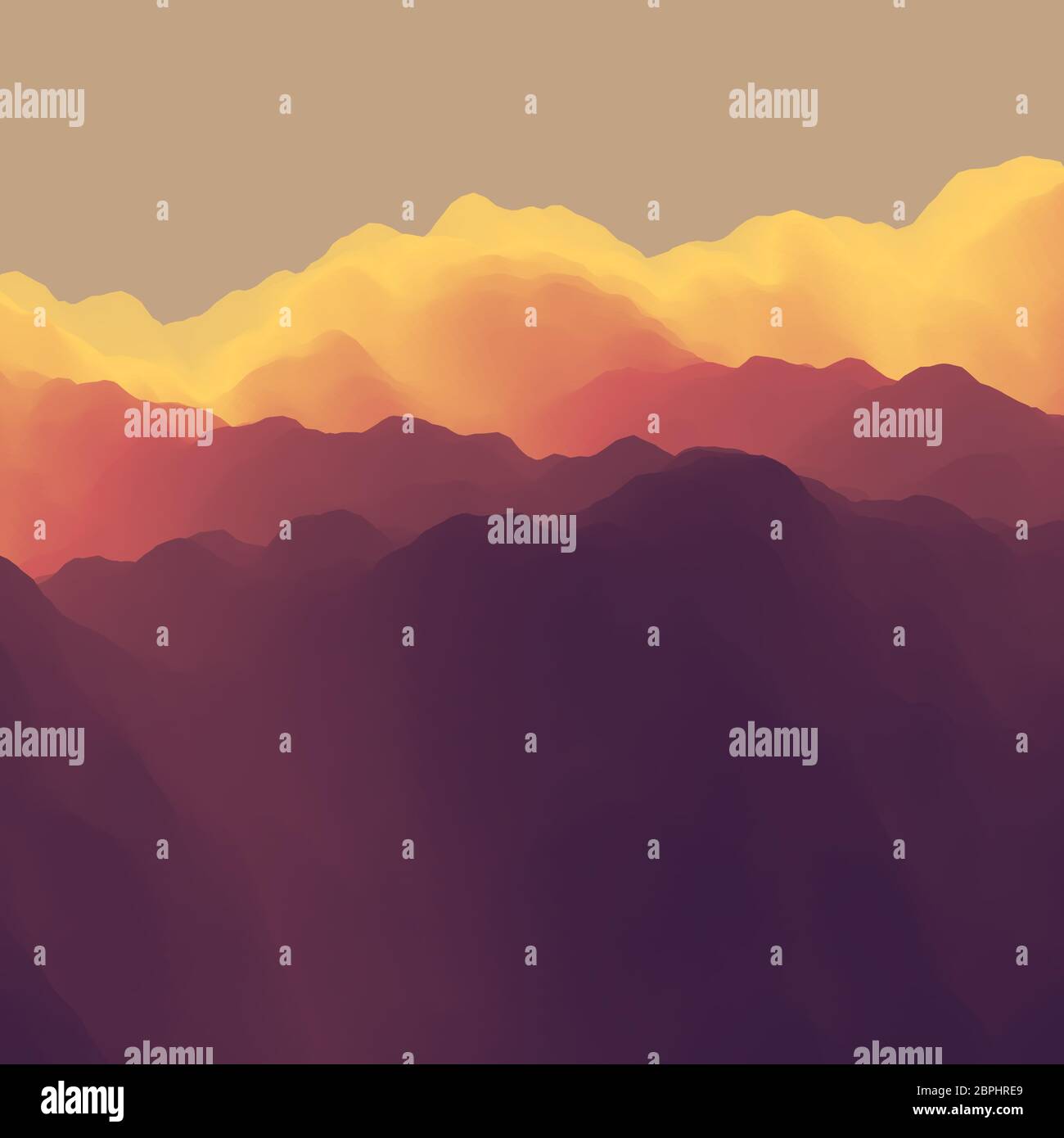 Mountain Landscape. Mountainous Terrain. Vector Illustration. Abstract ...