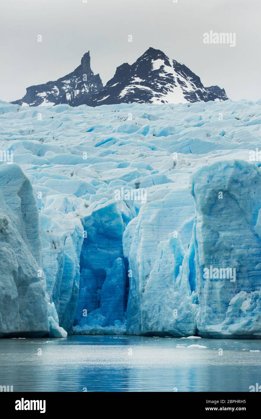 Icebergs from Glacier Grey calved onto Lago Grey, Torres del PAine ...