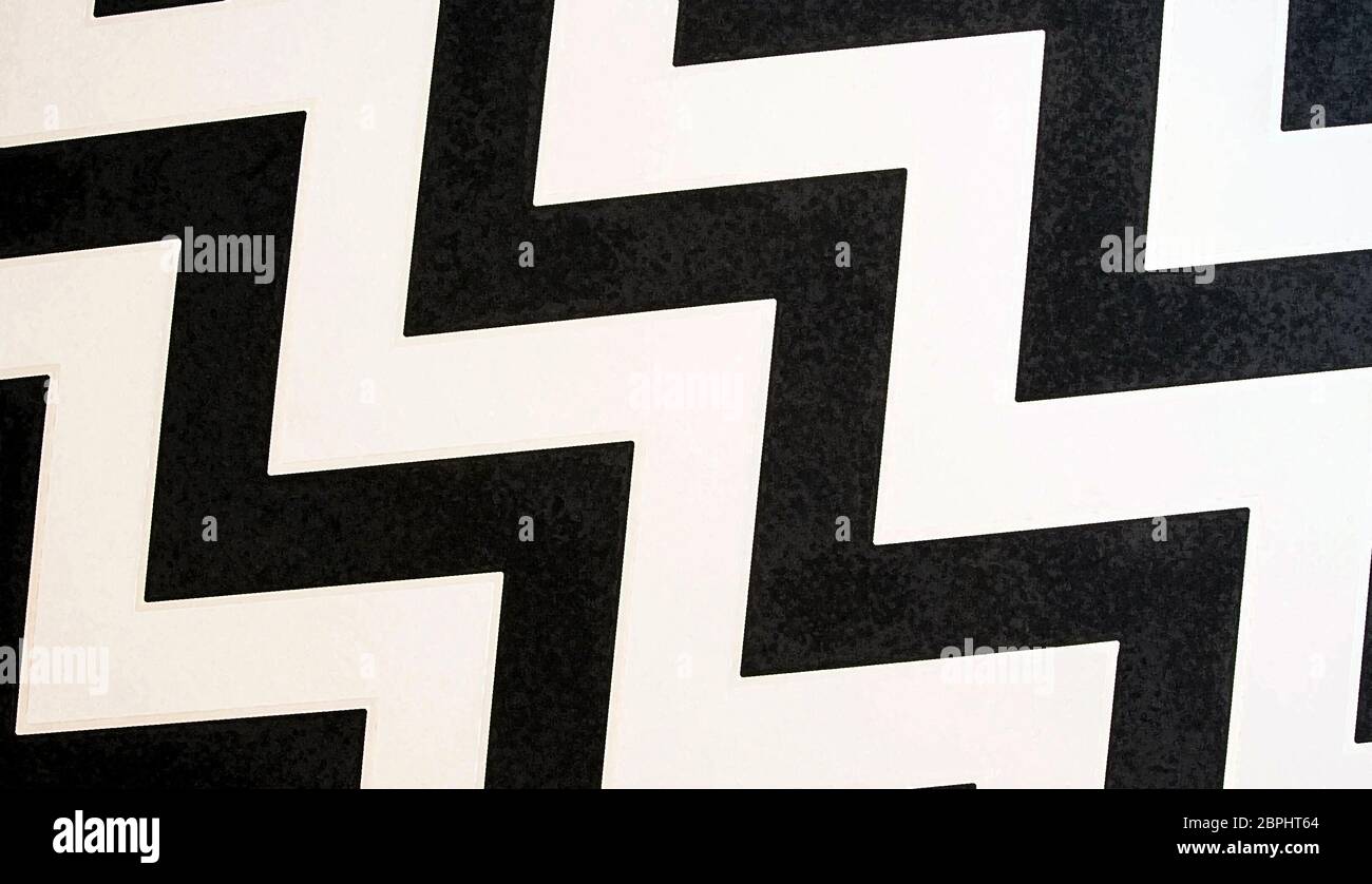 Zigzag Striped seamless pattern with horizontal line. Black and white ...