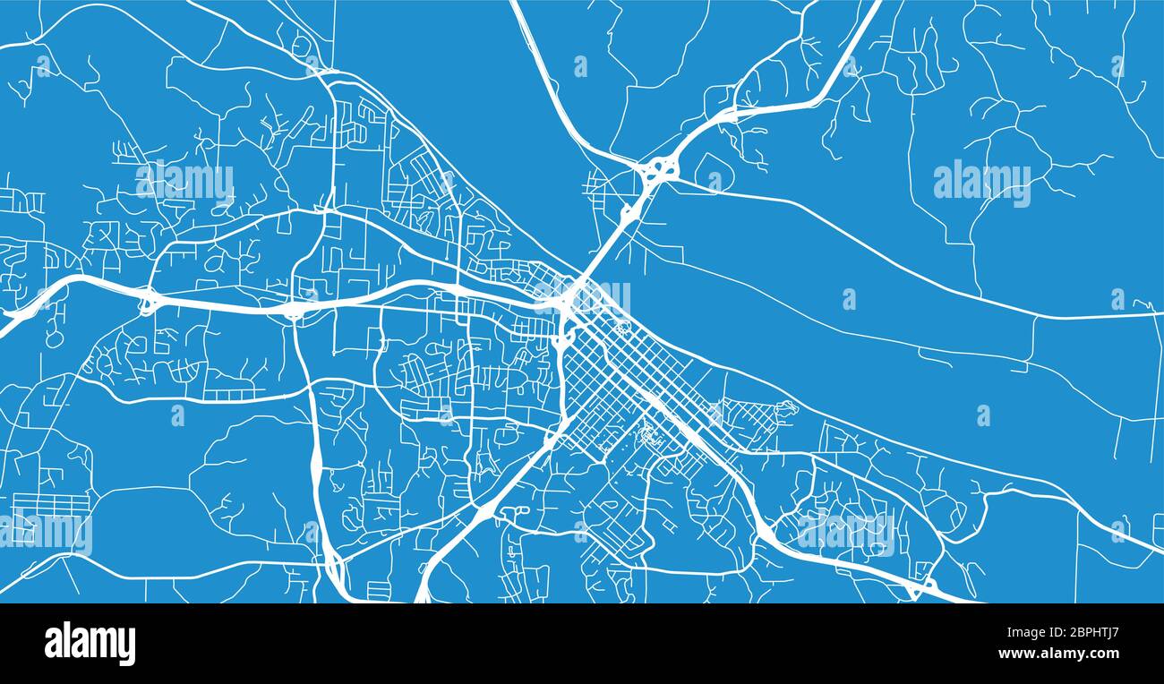 Urban vector city map of Jefferson City, USA. Missouri state capital ...