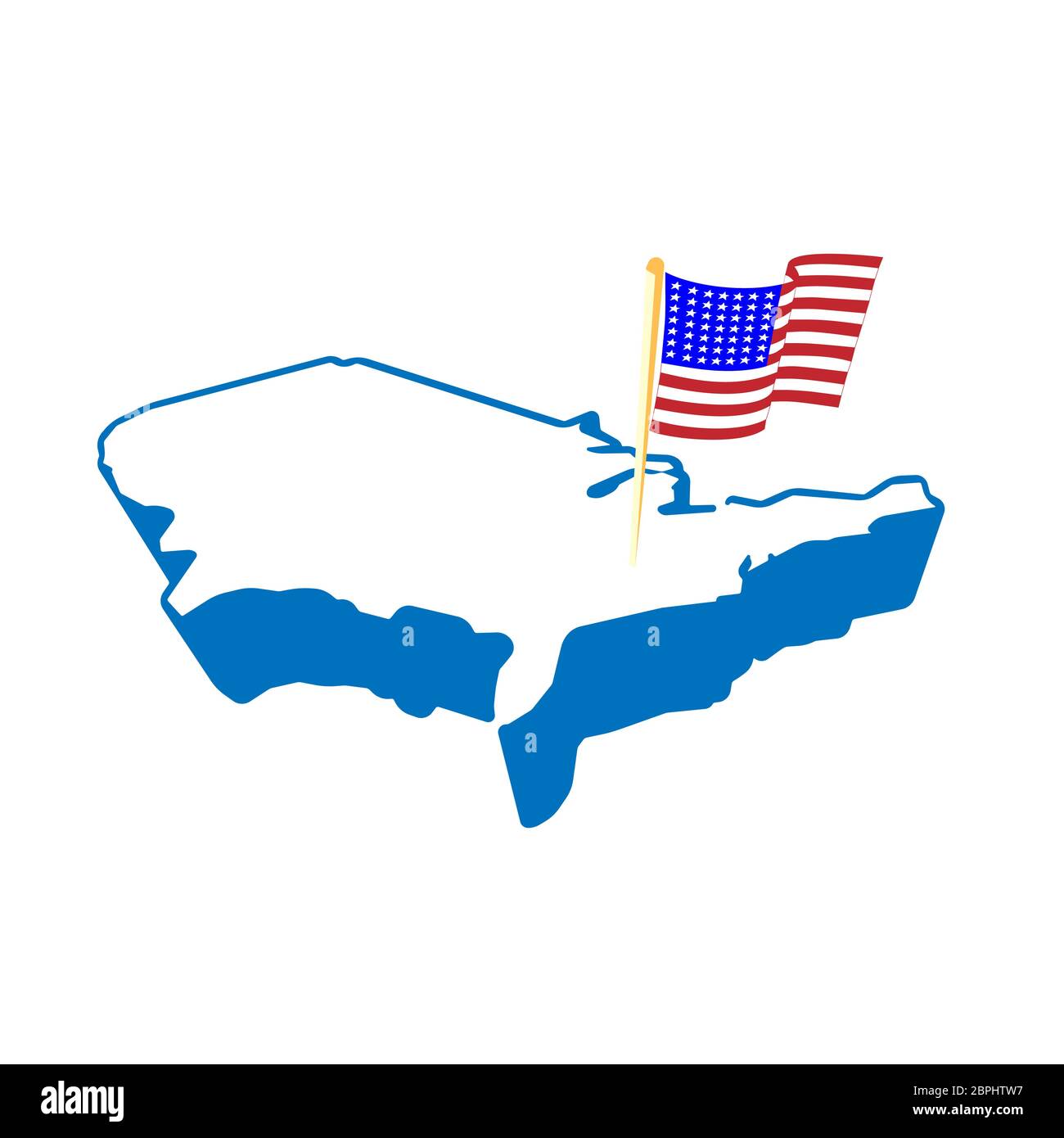 Creative abstract USA map and flag, vector illustration Stock Vector ...