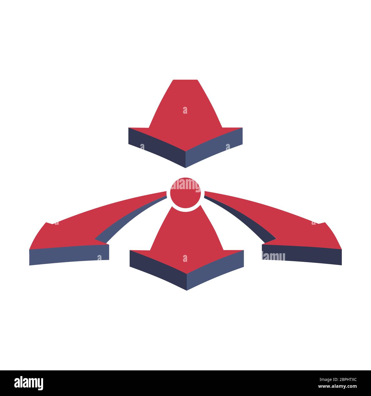 Curved arrows design or infographic element, isolated on white ...