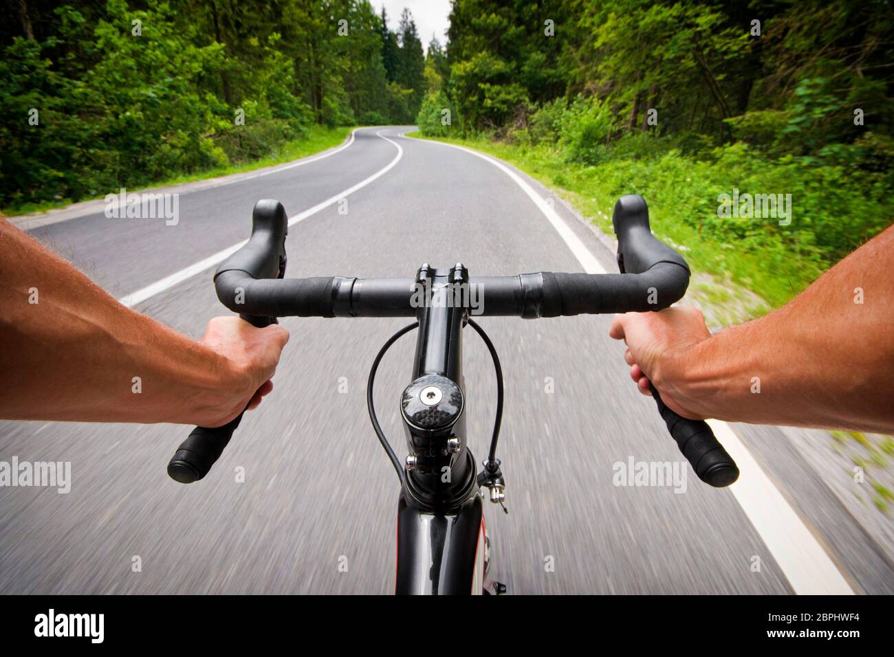 Road cycling wide angle speed shoot. Landscape cycling in road Stock ...