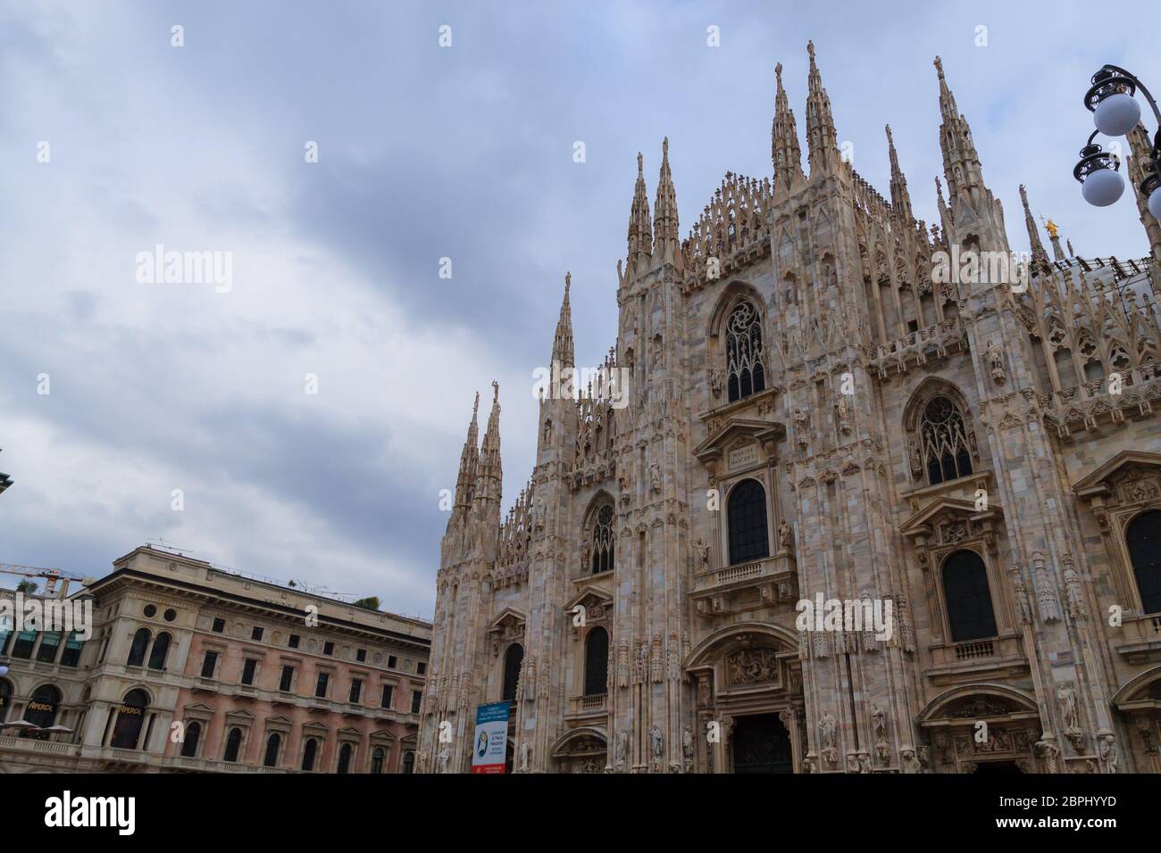 Milan Cathedral, Duomo di Milano, view. Famous Italian landmark. Gothic ...