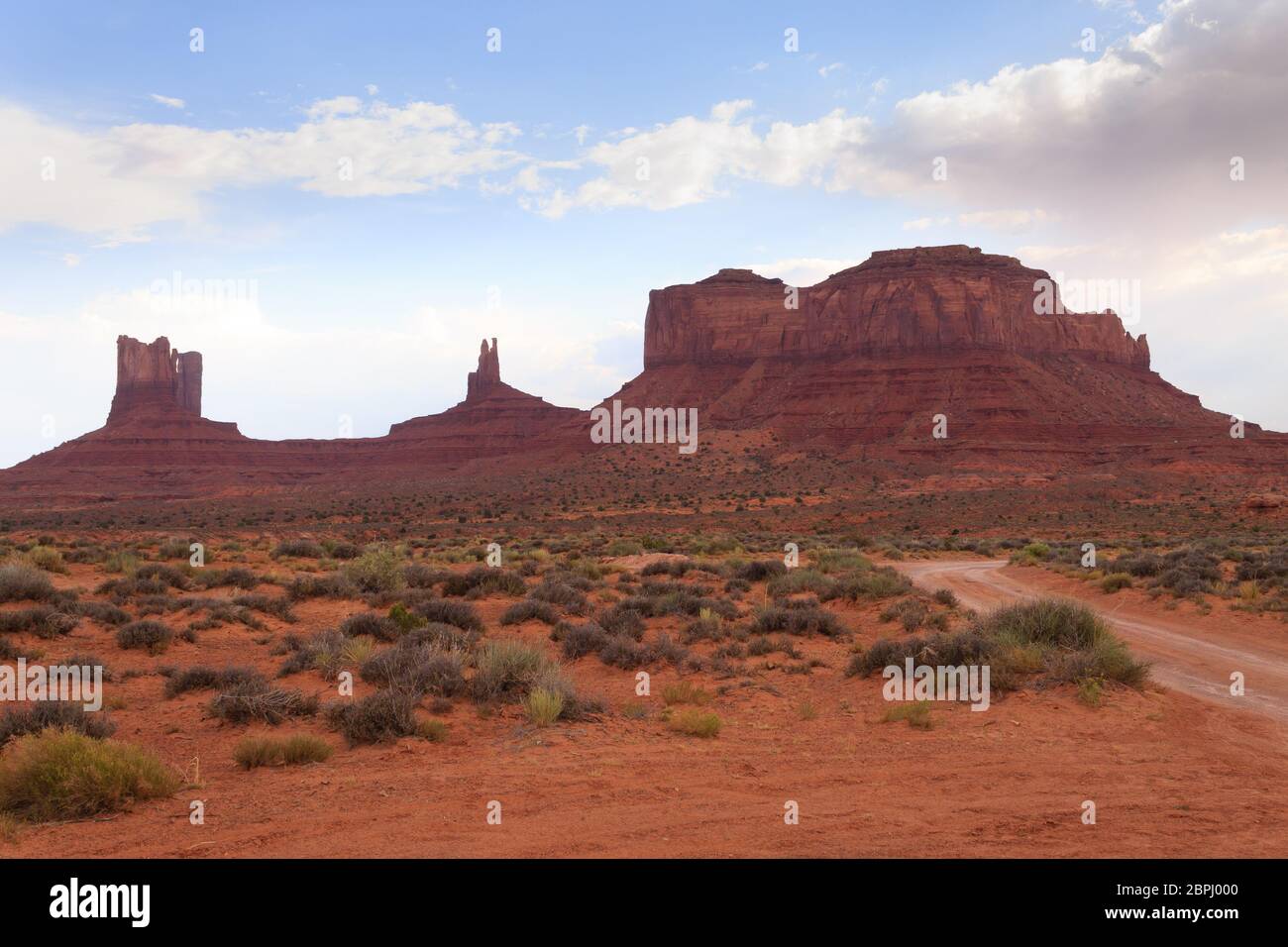 Panorama with famous Buttes of Monument Valley from Arizona, USA. Red ...