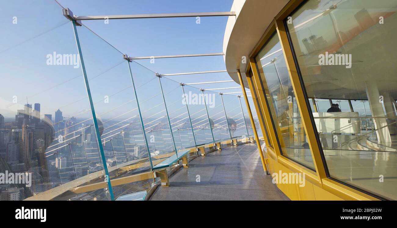 Exterior viewing platform. Space Needle, Seattle, United States ...