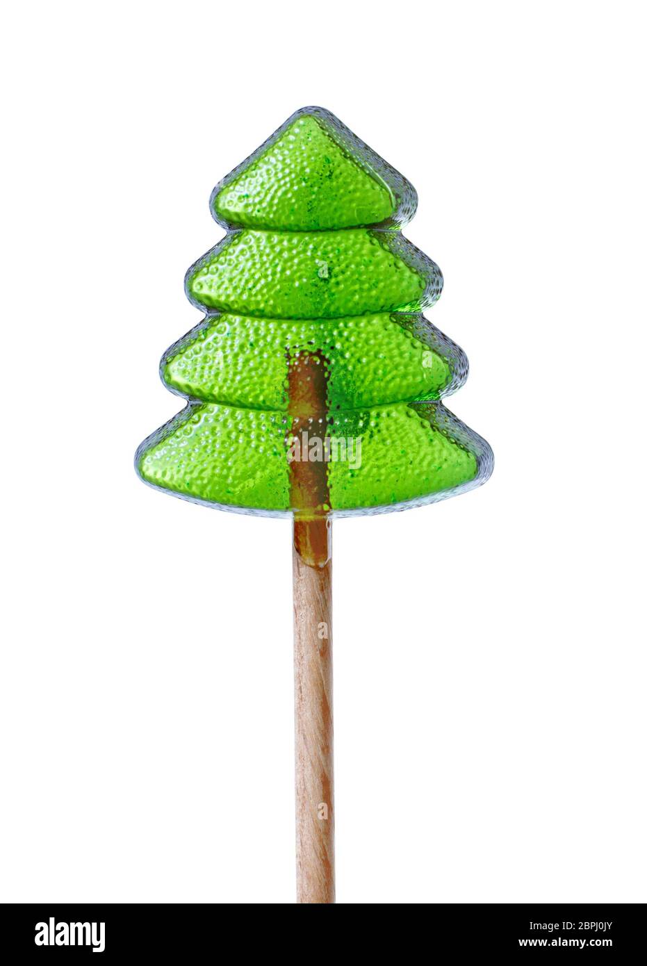 Christmas tree shaped lollipop isolated on white background Stock Photo ...