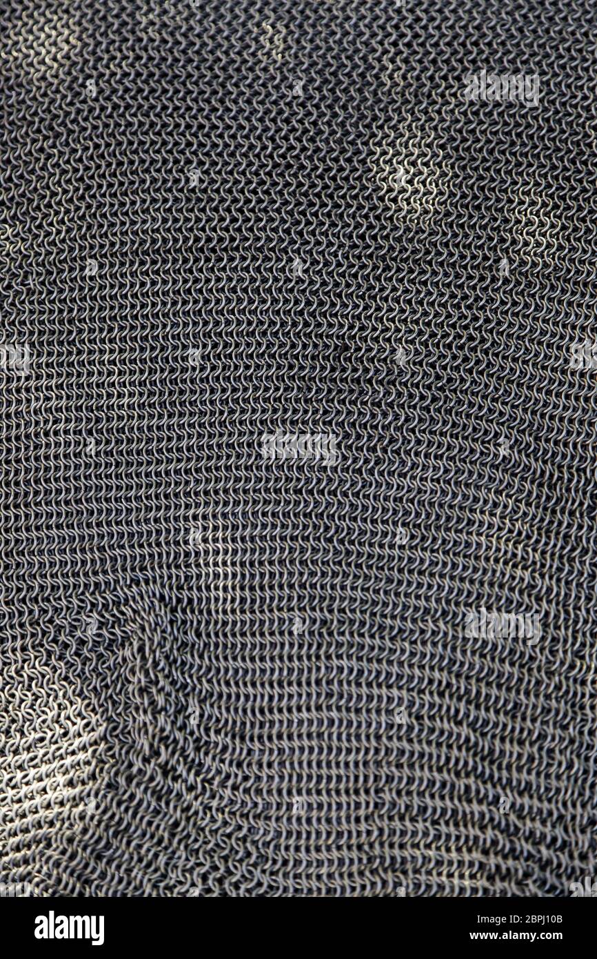 Old mesh quota of medieval armor, detail of protection and security ...
