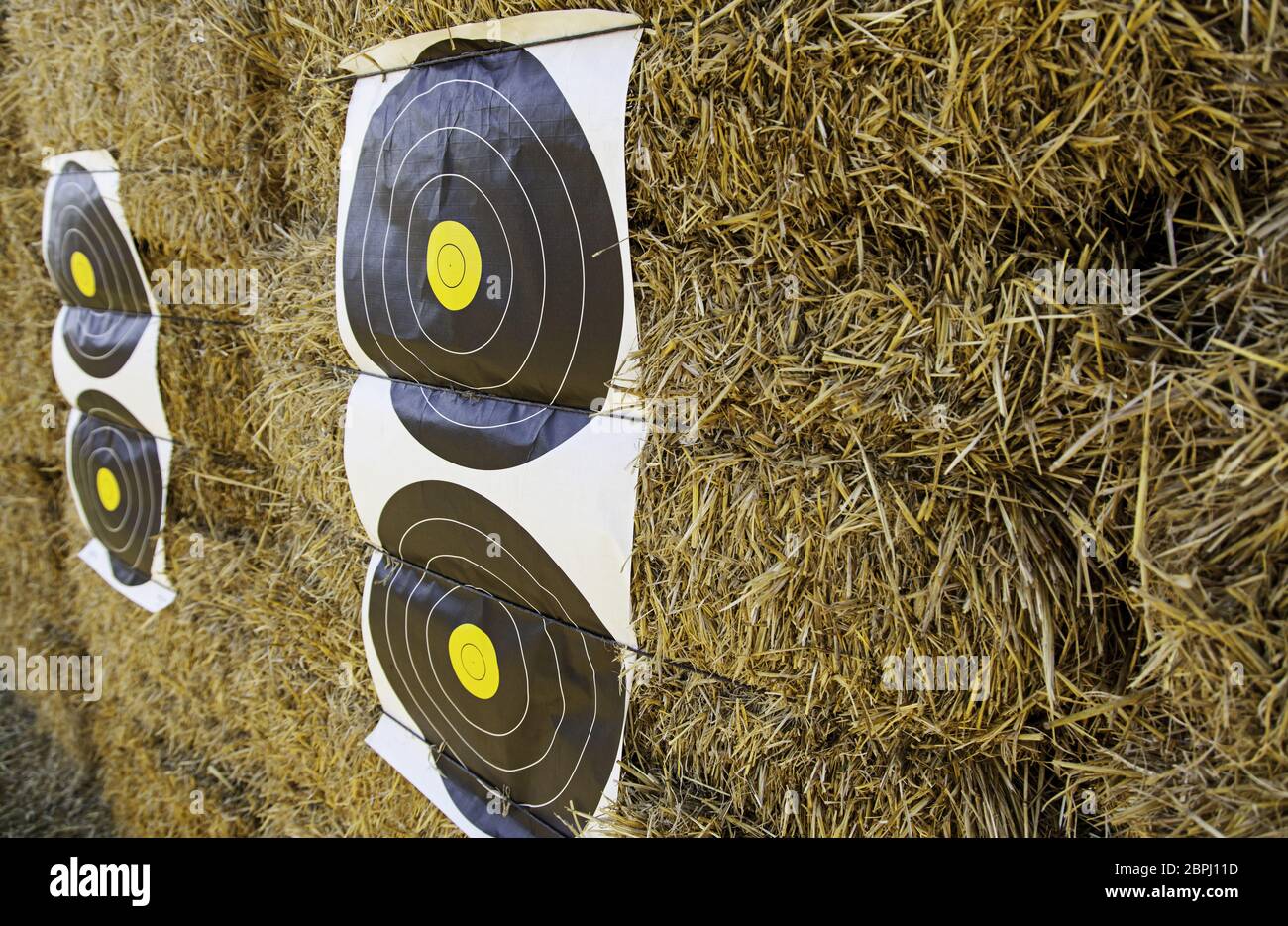 Targets to shoot in a competition of shooting, detail of aim and sport ...