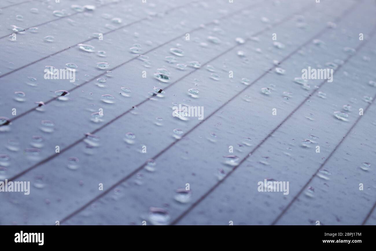Detail of surface wet by rain, water and humidity, cold and winter ...