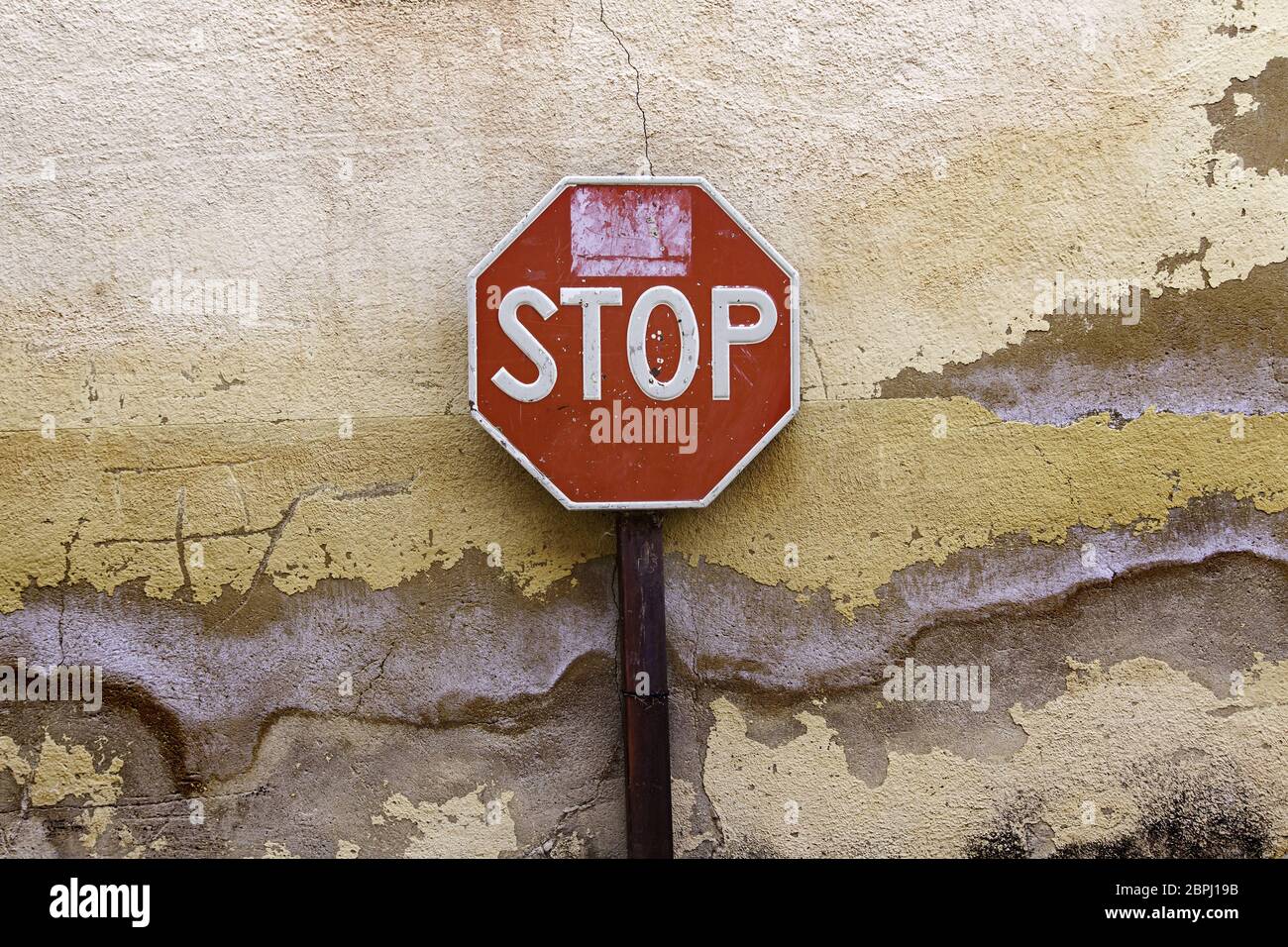 Traffic stop sign for vehicles, information signal detail, obligation ...
