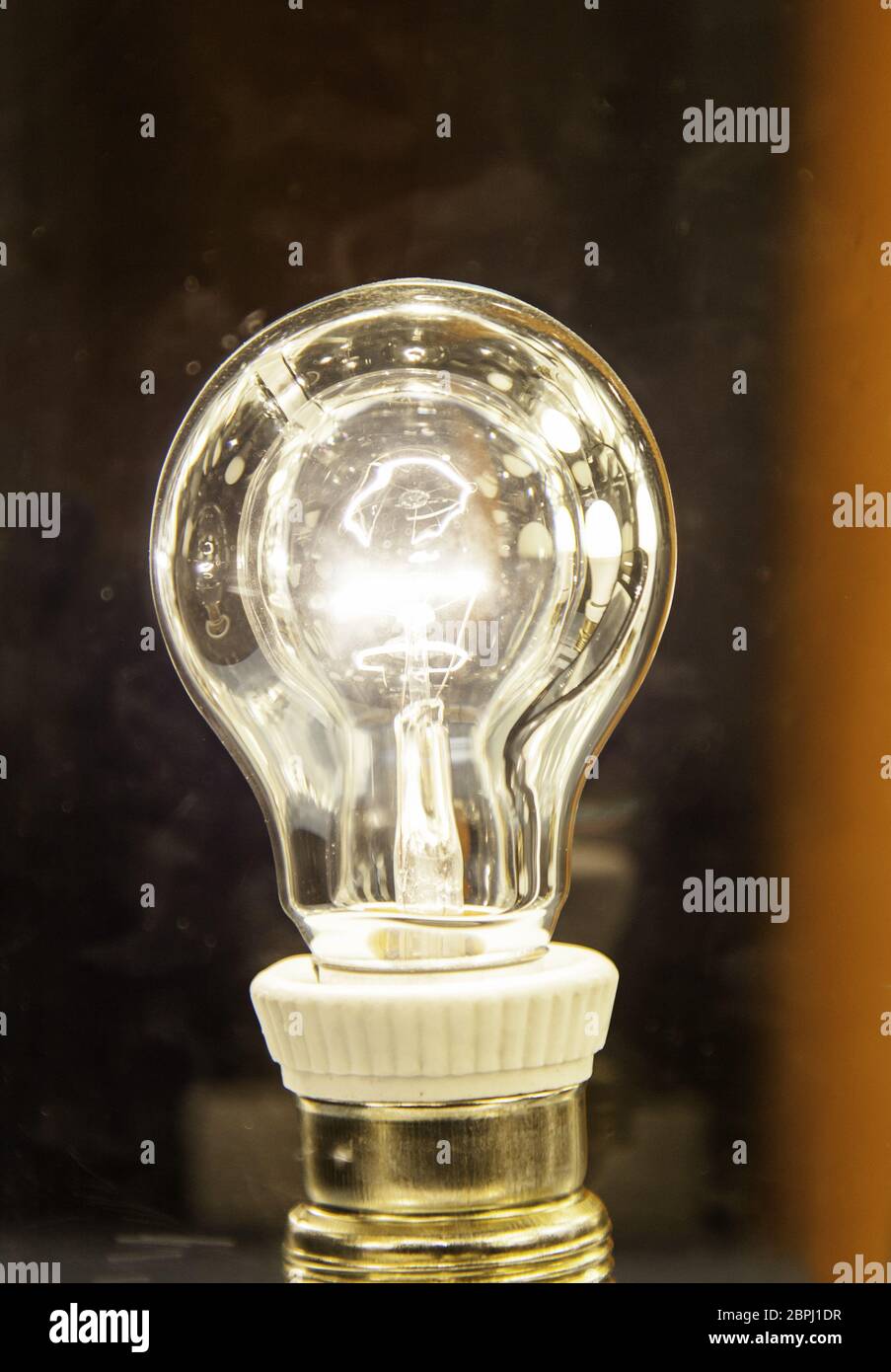 Detail of electric bulb to give light, electricity and light Stock ...
