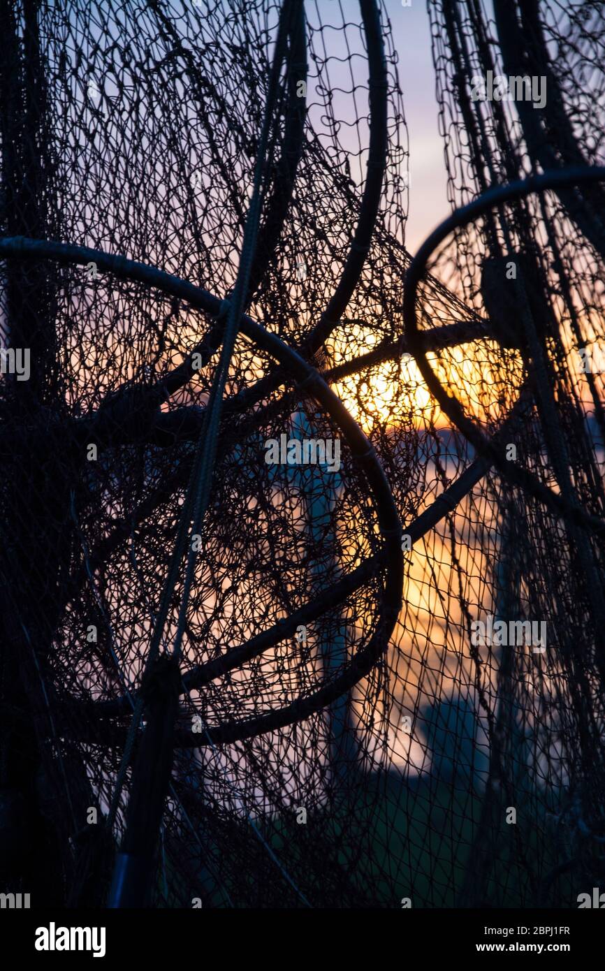 A fish trap is a stationary trap used for fishing Stock Photo - Alamy