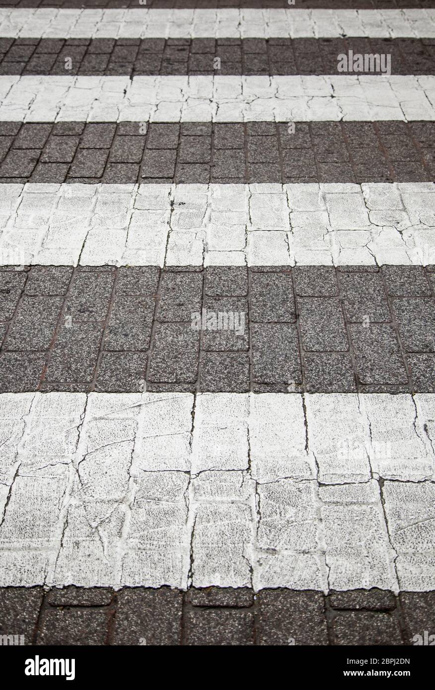 Zebra crossing for pedestrians, circulation signal detail Stock Photo ...
