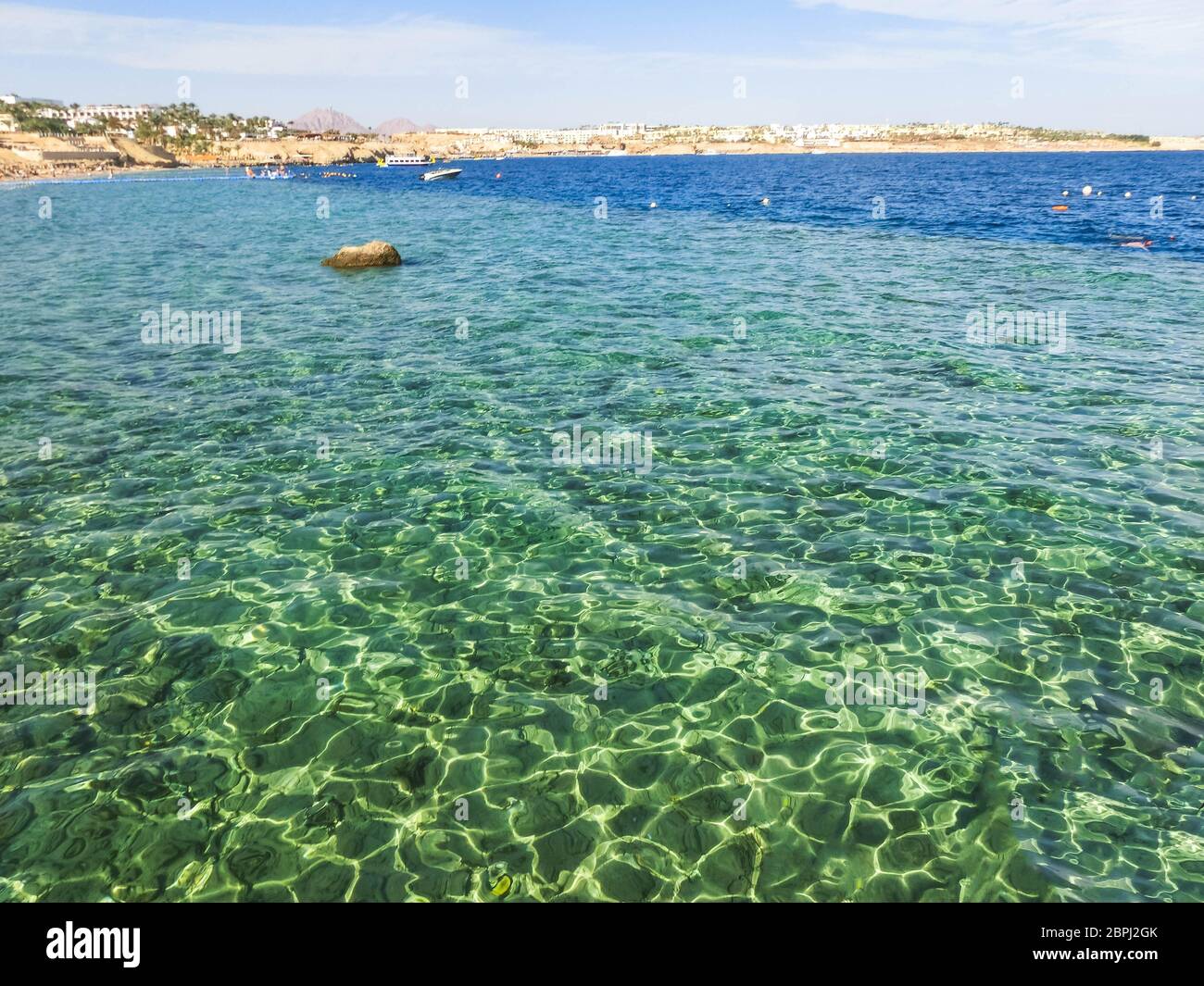 Red sea beach with clean water at in Egypt, Sharm el-Sheikh at sunny ...