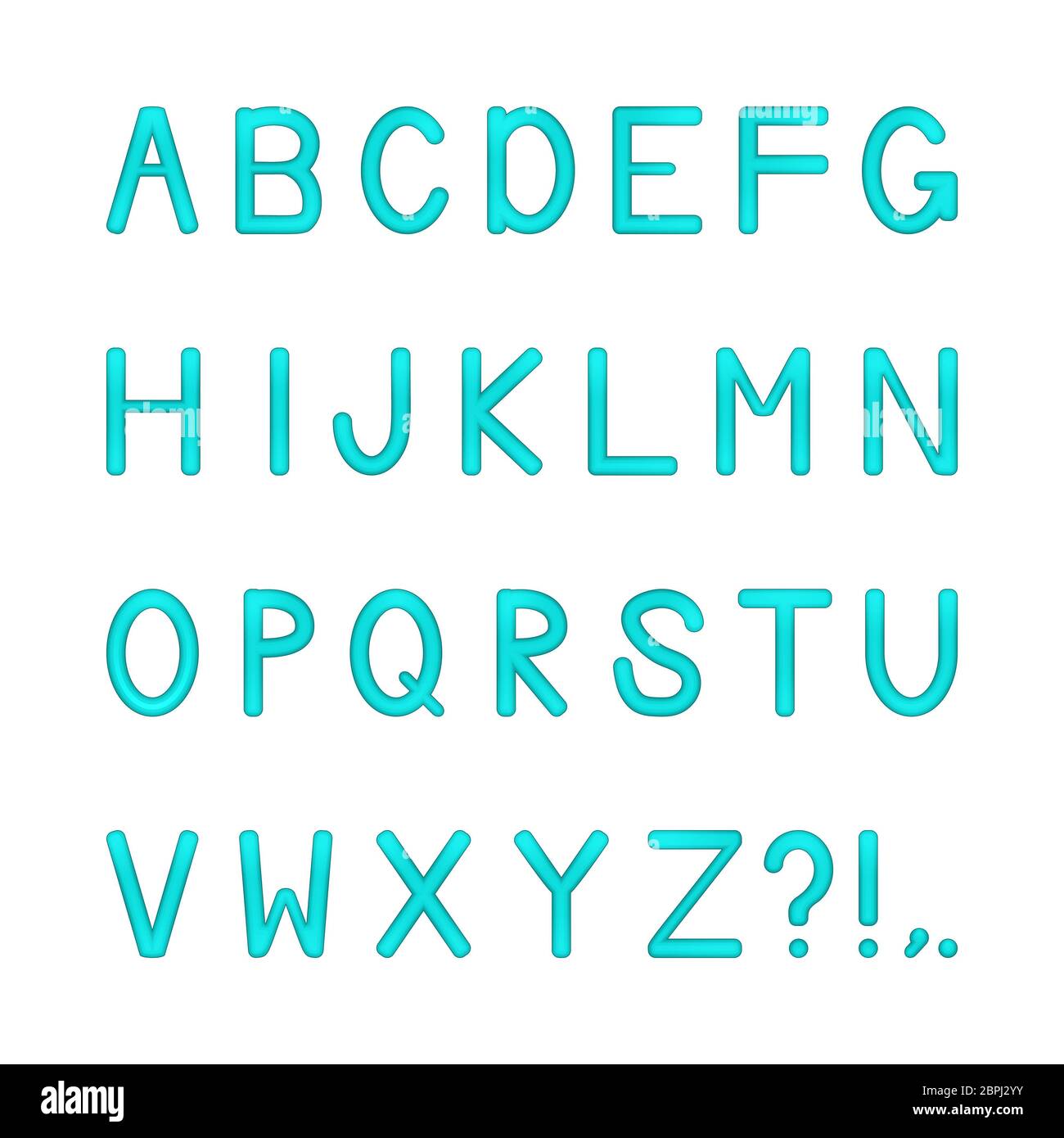 shiny bright colored letters set - light blue Stock Photo - Alamy