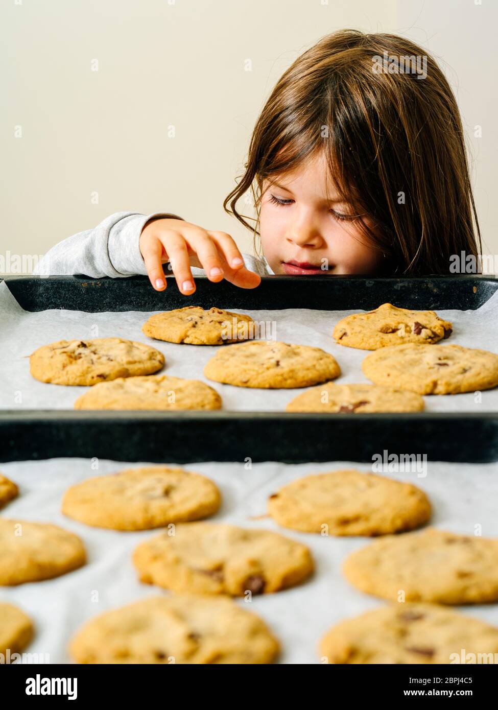 Someone Eating Chocolate Chip Cookies