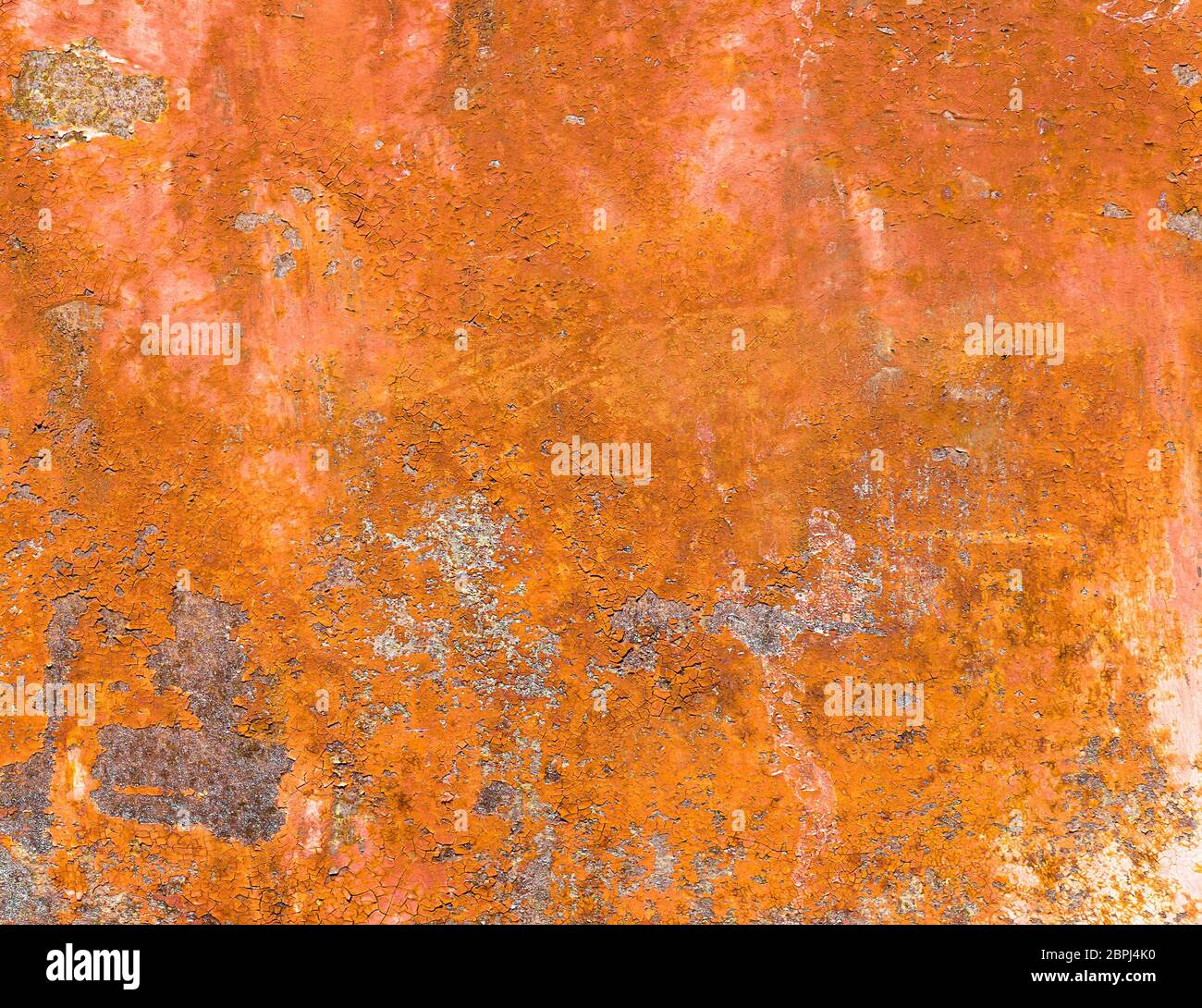 Rusted metal plate with peeling paint. Severe metal corrosion. Grungy ...