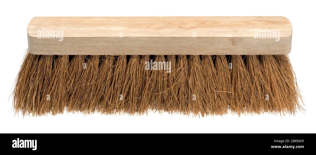 wooden cleaning brush isolated in white back Stock Photo - Alamy