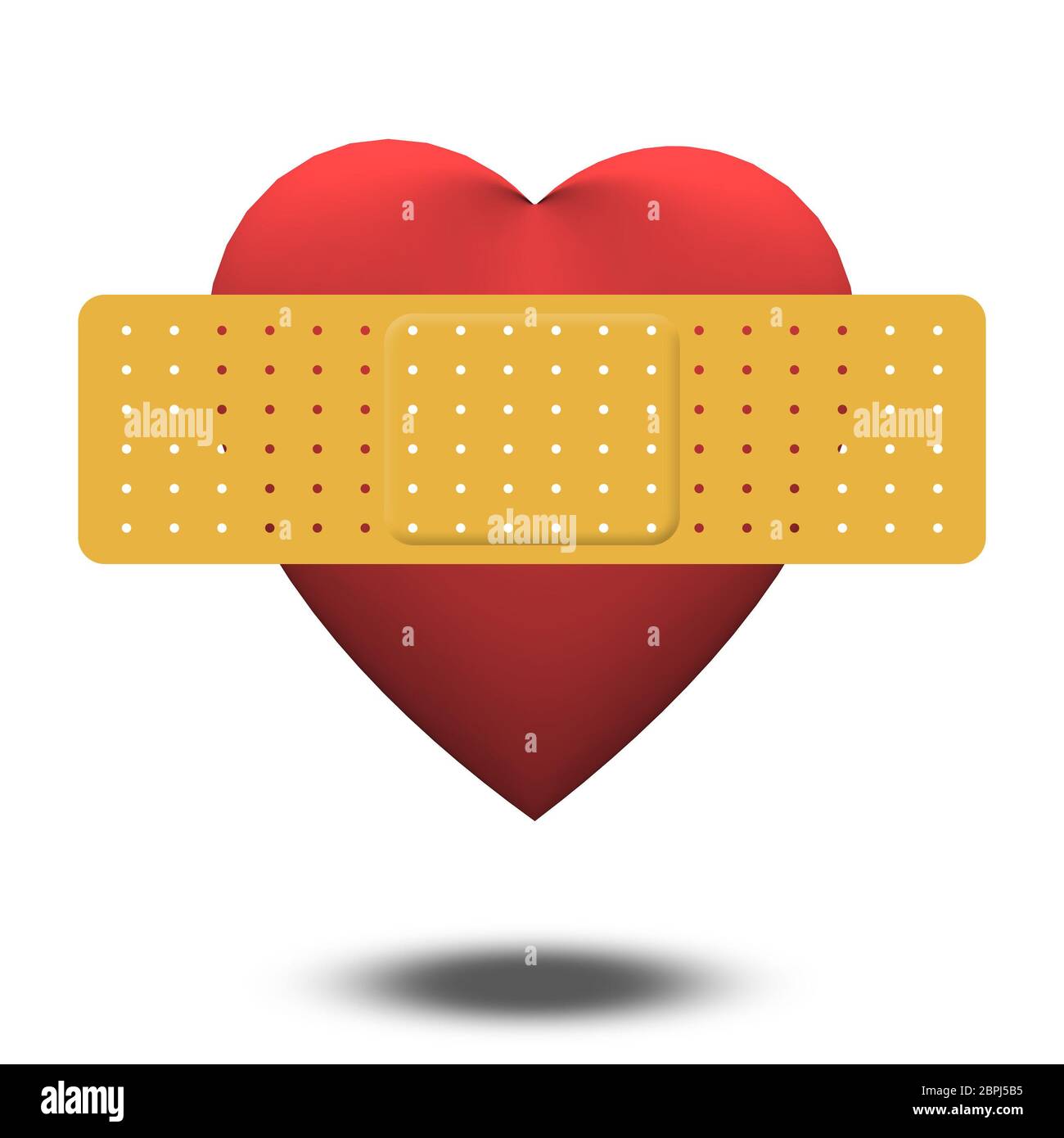 Wonded Heart with Bandage. 3D rendering Stock Photo - Alamy