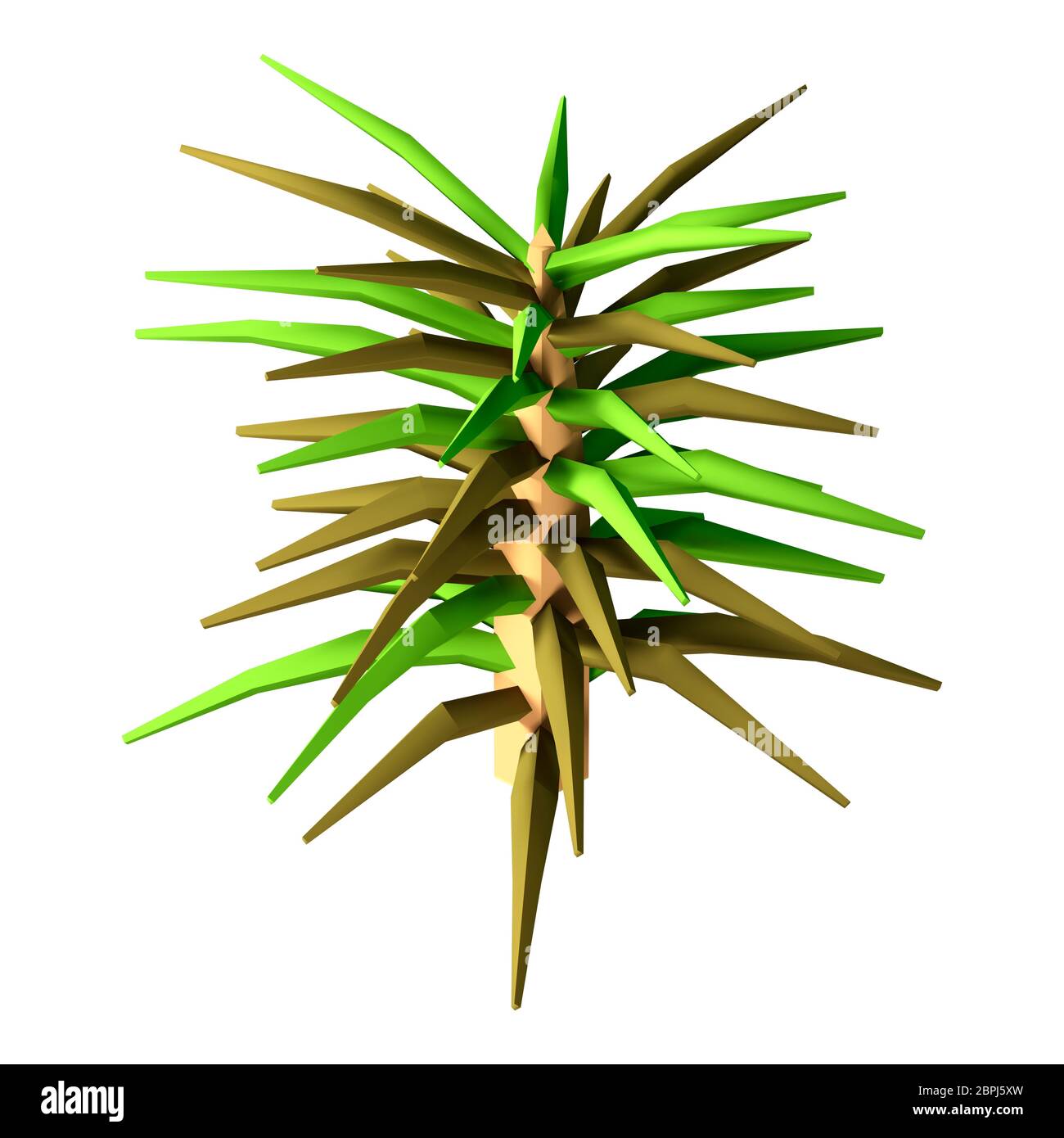 3D rendering of a green single moss isolated on white background Stock ...