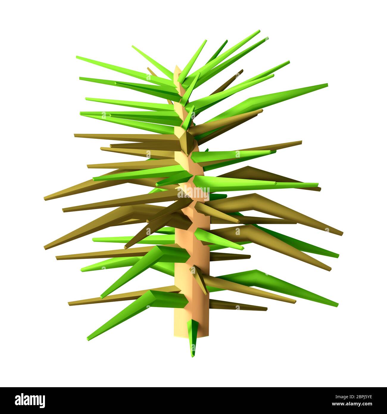 3D rendering of a green single moss isolated on white background Stock ...