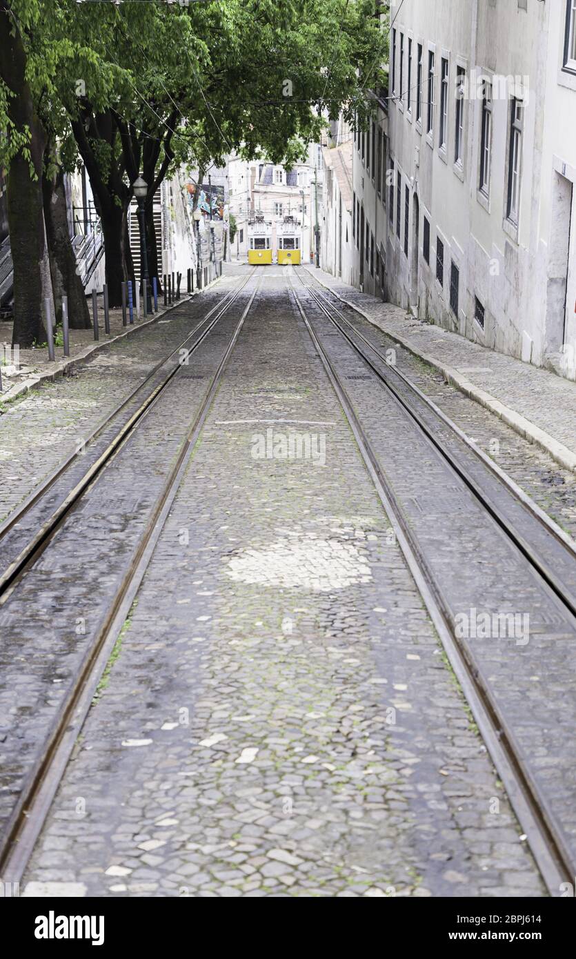 Old trams in Lisbon, detail of an old city transport, ancient art ...