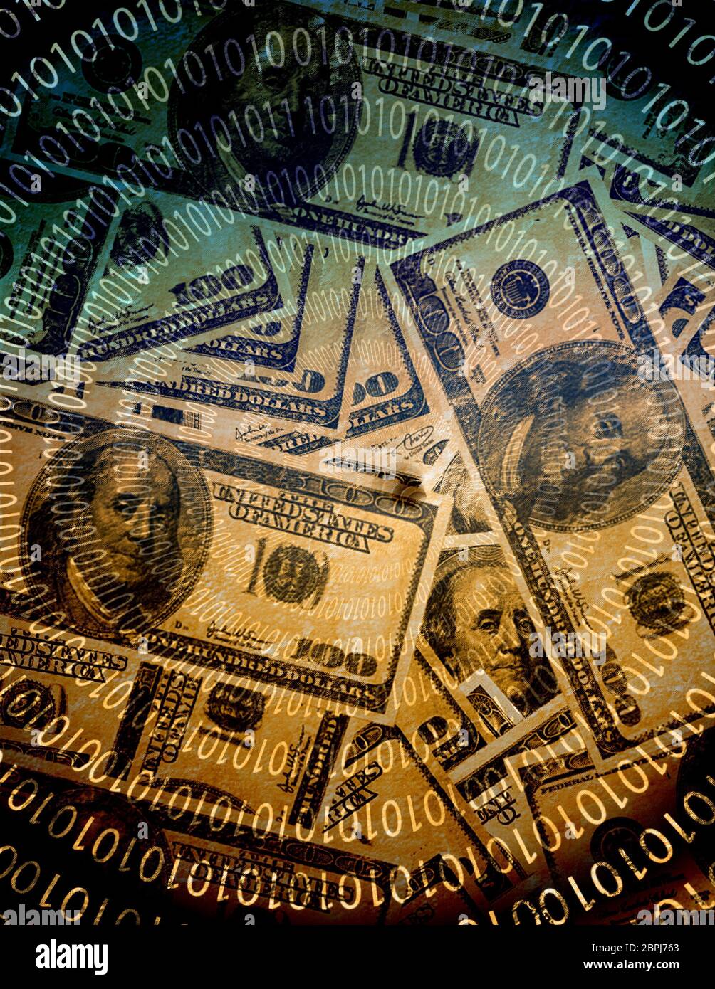 Dollar banknotes, binary code Stock Photo - Alamy